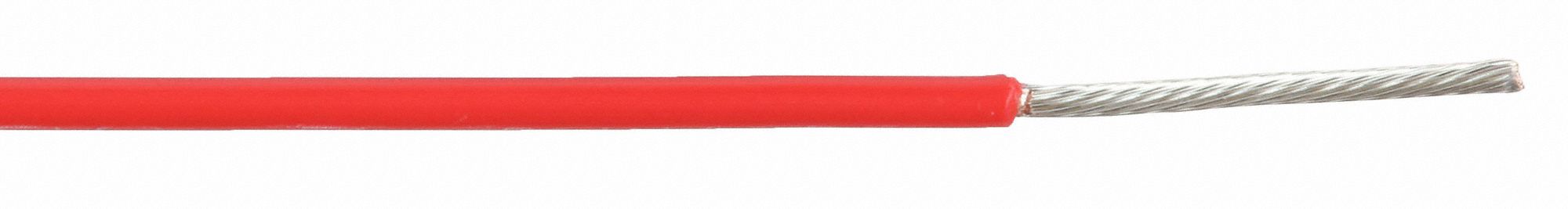 TEMPCO High Temp Lead Wire: 18 AWG Wire Size, Red, 100 ft Lg, PTFE, 0. ...