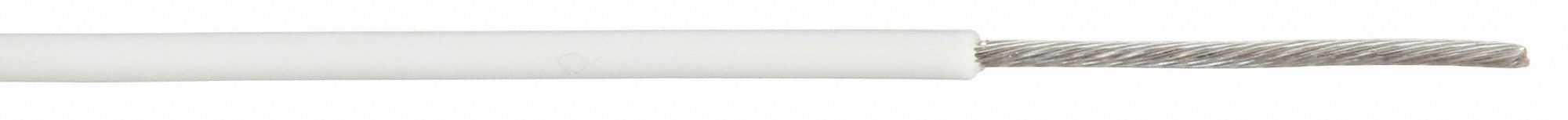 TEMPCO High Temp Lead Wire: 20 AWG Wire Size, White, 100 ft Lg, PTFE, 0 ...