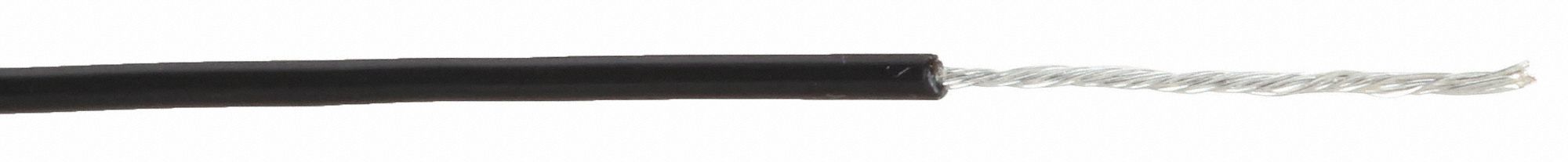 TEMPCO High Temp Lead Wire: 22 AWG Wire Size, Black, 100 ft Lg, PTFE, 0 ...