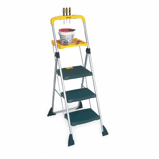 Step Ladder,48-1/2 In. H,Plastic/Steel - Grainger