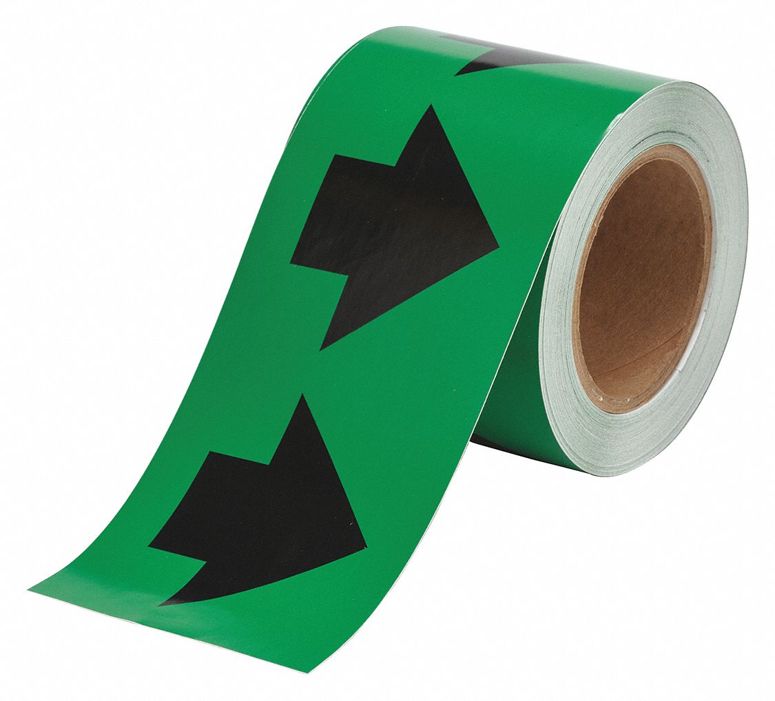 Green, Black, Arrow Tape - 3GTP1|91408 - Grainger