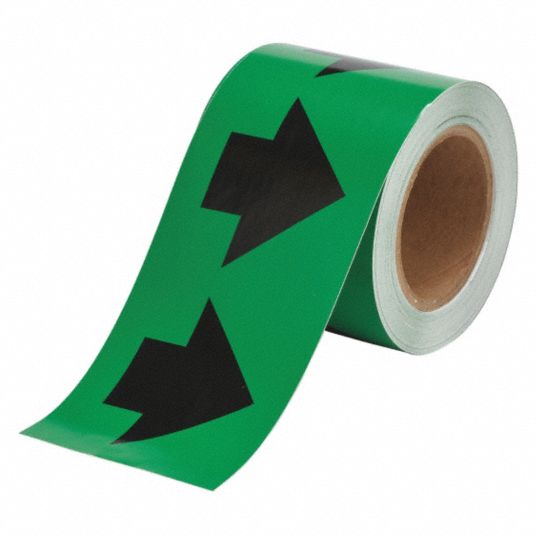 BRADY Arrow Tape: Green, Black, 4 in Wd, 90 ft Roll Lg - 3GTP1|91408 ...