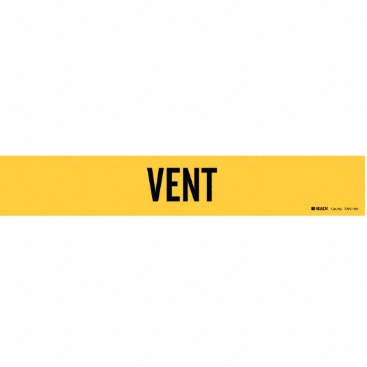 Vent, Yellow, Pipe Marker - 3GUA4|7295-1HV - Grainger
