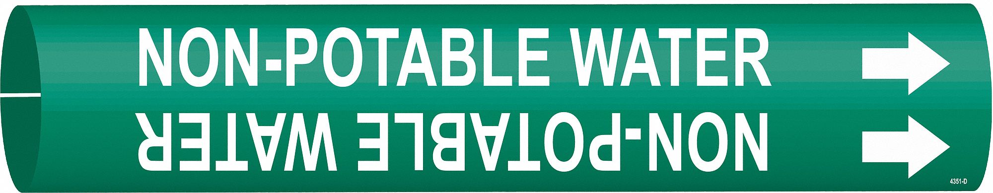 Non-Potable Water, Green, Pipe Marker - 3GUH2|4351-D - Grainger