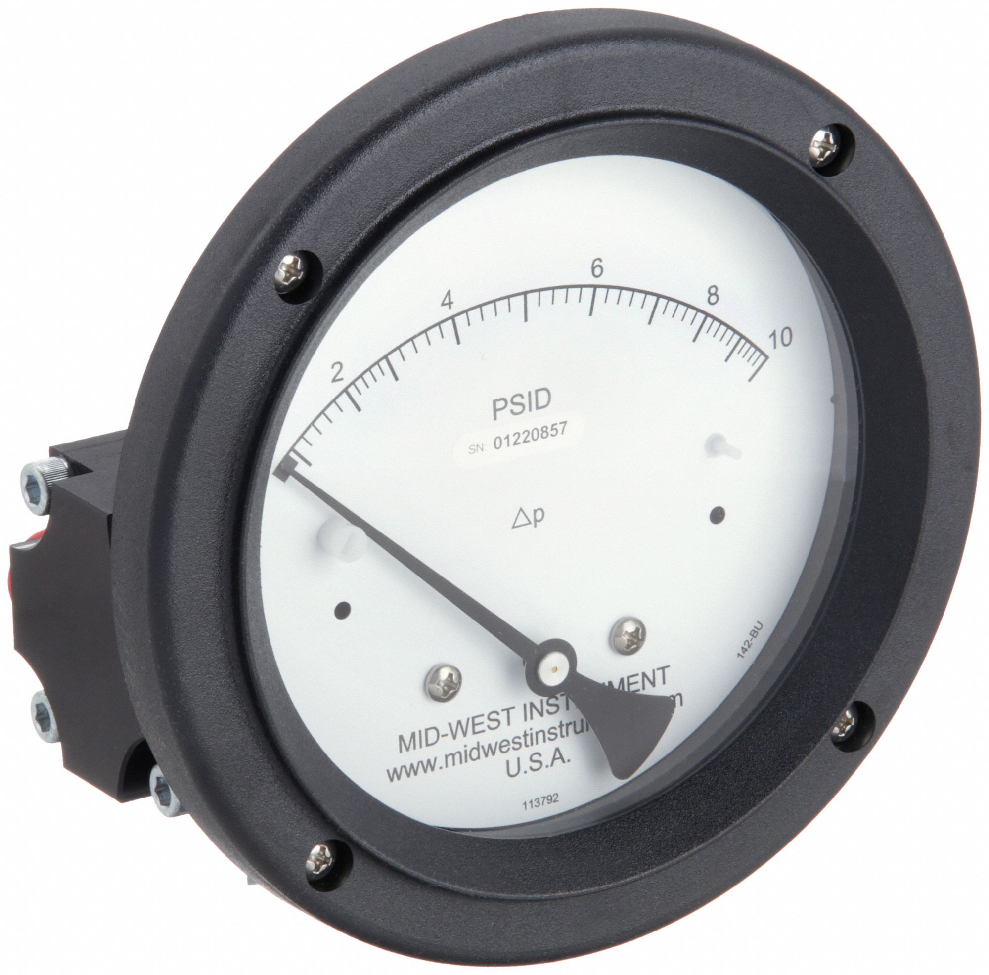 MIDWEST INSTRUMENT, Back, 1/4 in NPT Female, Differential Pressure Gauge - 3GVG8|142-AC-00-OO ...
