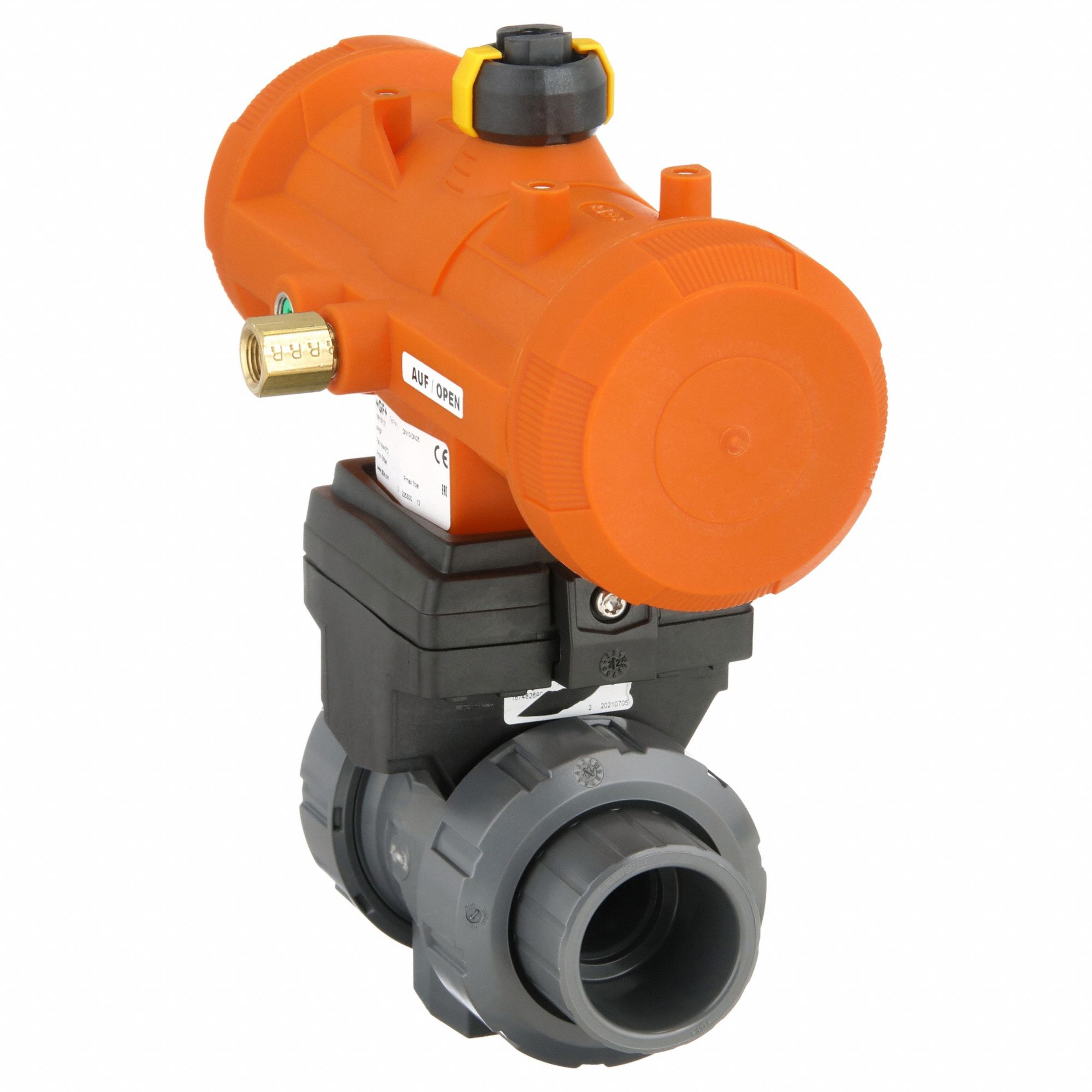 GF PIPING SYSTEMS, 3/4 in, PVC, Pneumatically Actuated Two-Way Ball ...