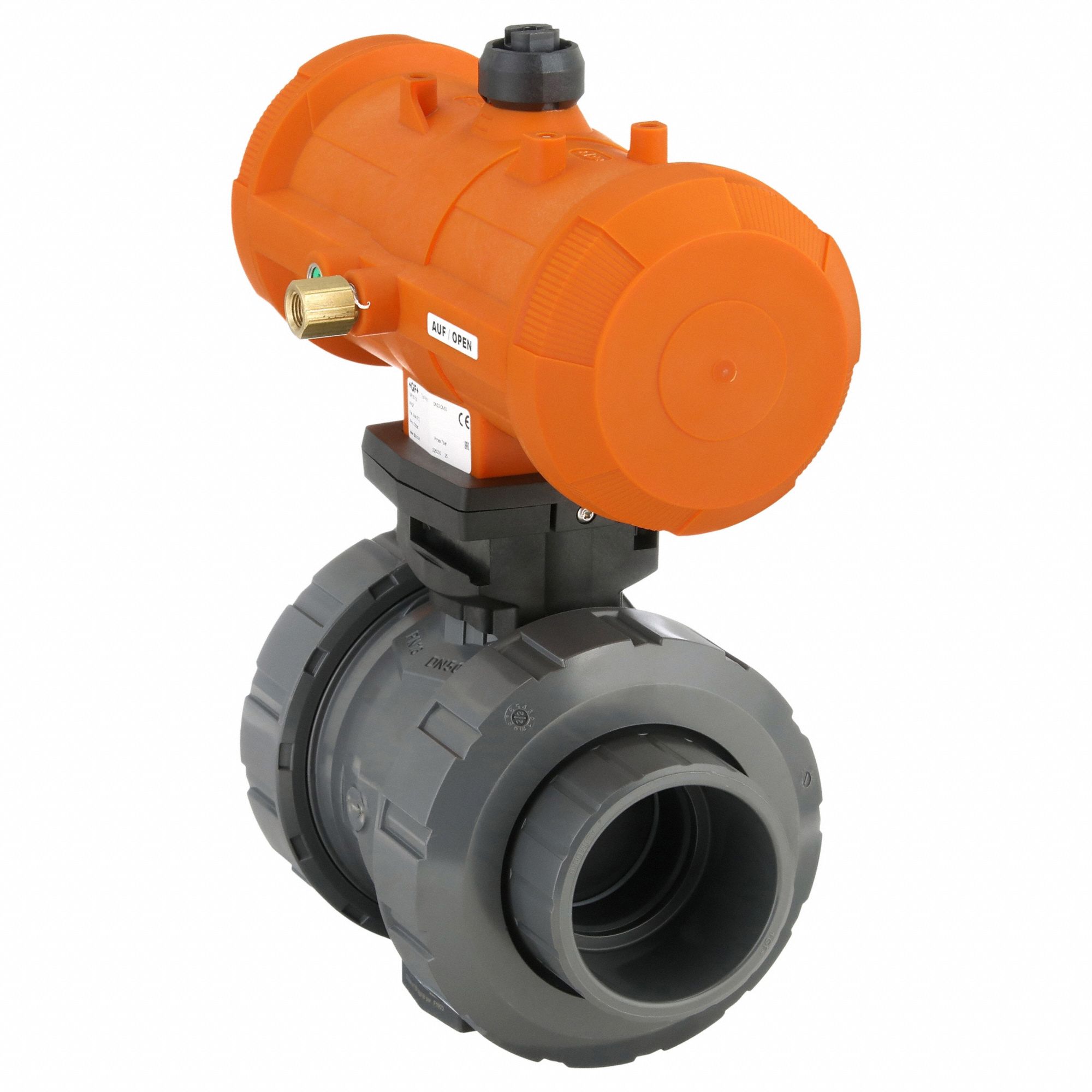 GF PIPING SYSTEMS, 2 in, PVC, Pneumatically Actuated Two-Way Ball Valve ...