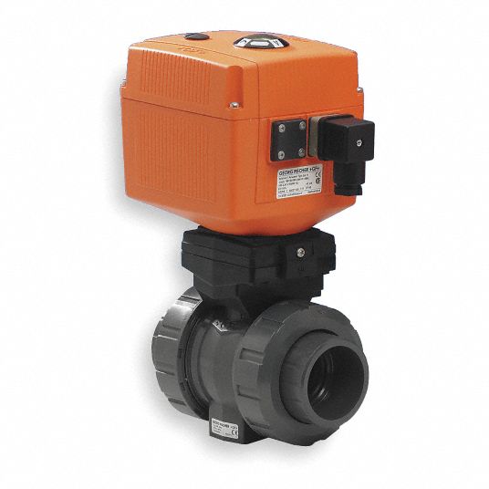 CPVC Electric Actuated Ball Valve, 1 1/4 in Pipe Size, 100-230V AC ...