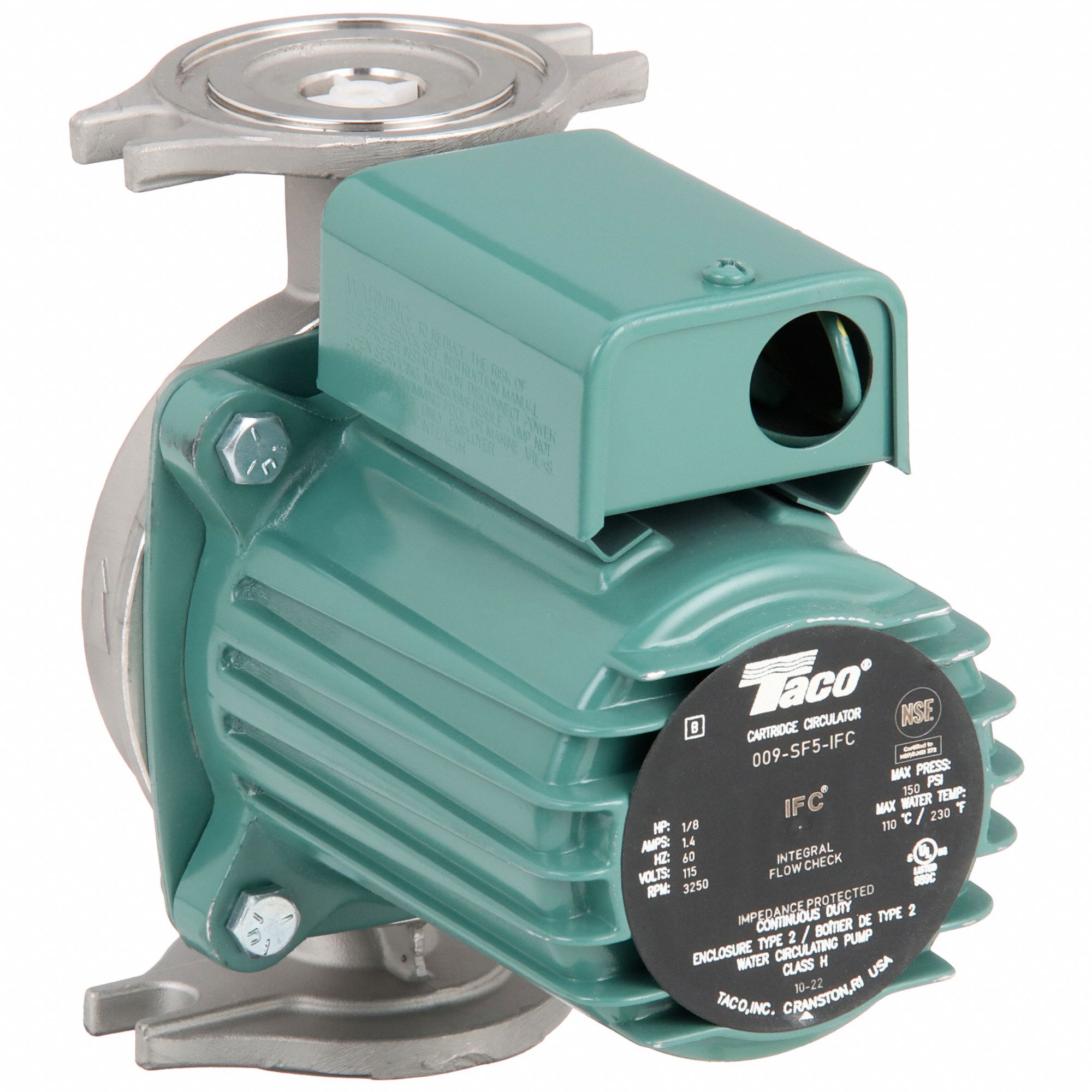 Std, Taco, Flanged, Potable Water Circulating Pump - 3GZV3|009-SF5-IFC - Grainger