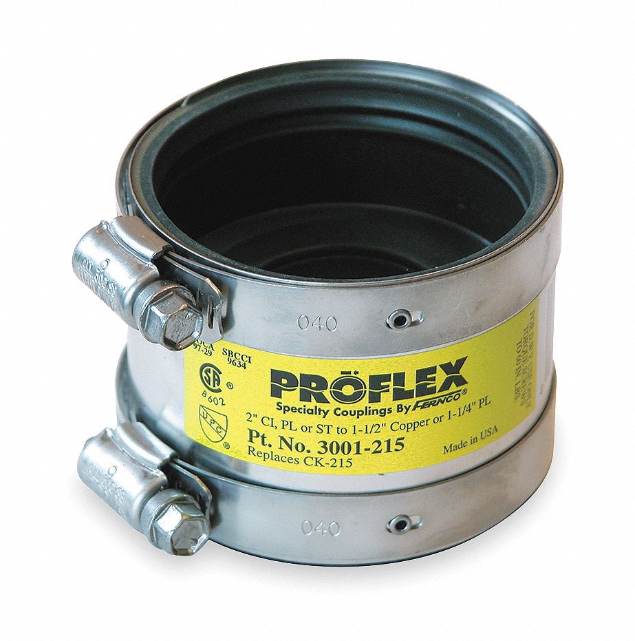 FERNCO 300 Stainless Steel, Neoprene Shielded Transition Coupling, For ...