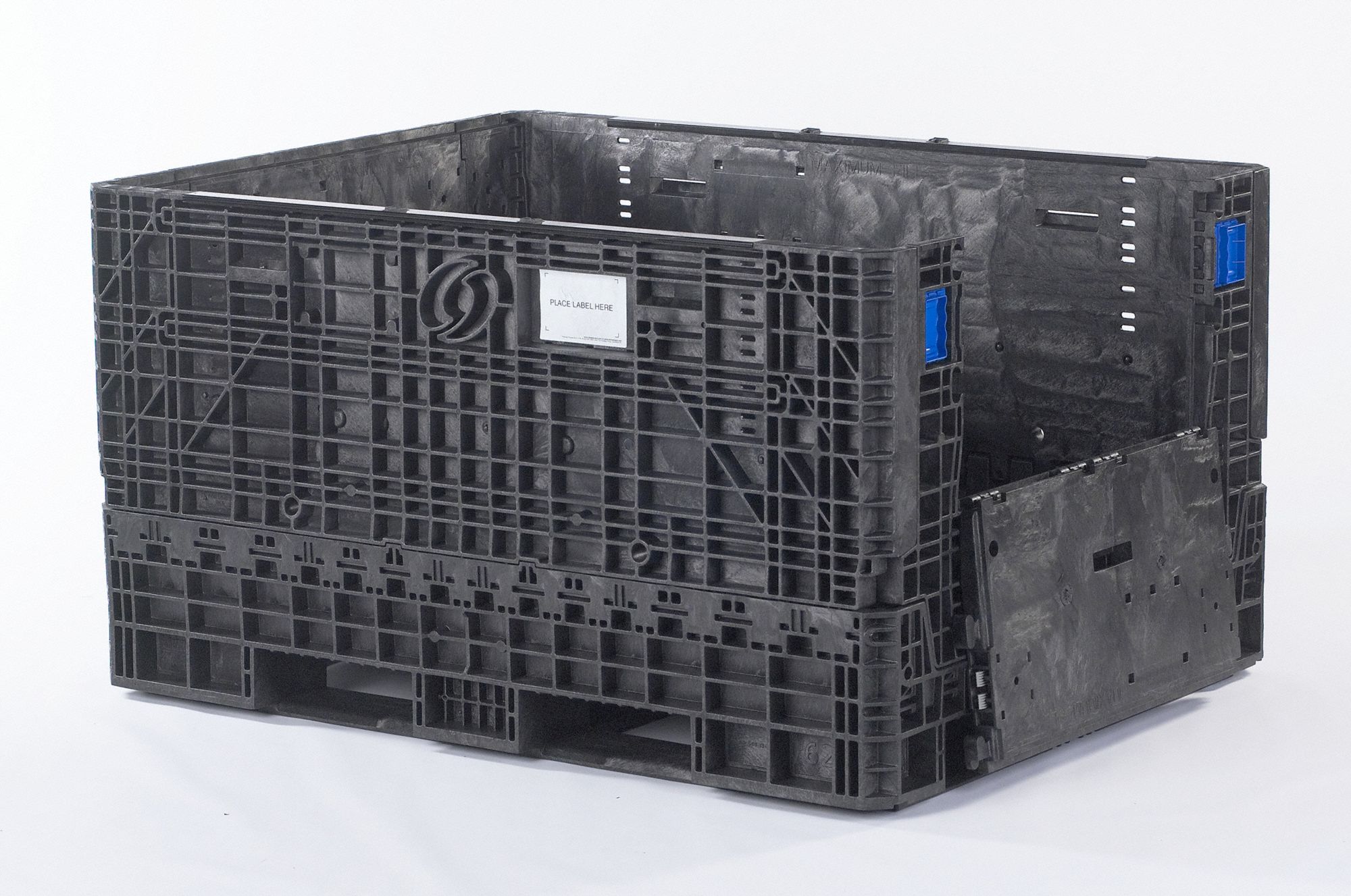 ORBIS Collapsible Bulk Container: 42.6 cu ft, 62 1/2 in x 48 in x 34 in ...