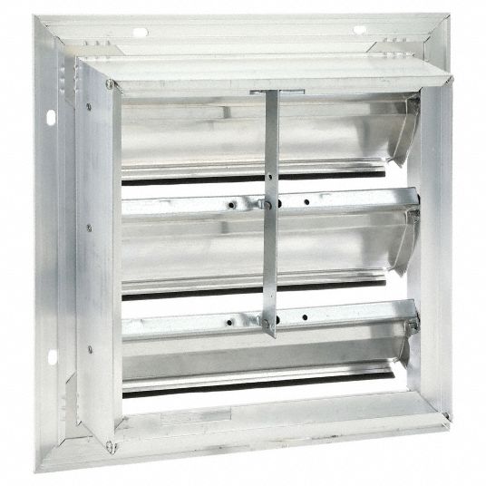 For 12 in Fan, Single Panel, 15"H-W 5 1/4"L Aluminum Backdraft Damper ...