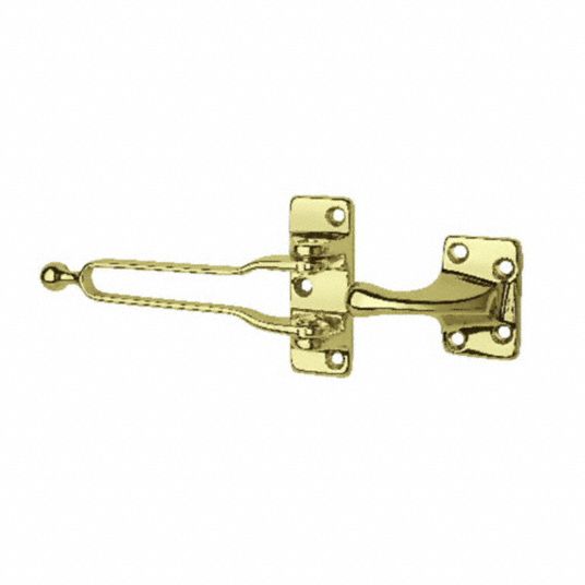 ROCKWOOD, Swing Bar Door Guard, Brass, Hotel Door Latch - 3HJE9|604.3 ...