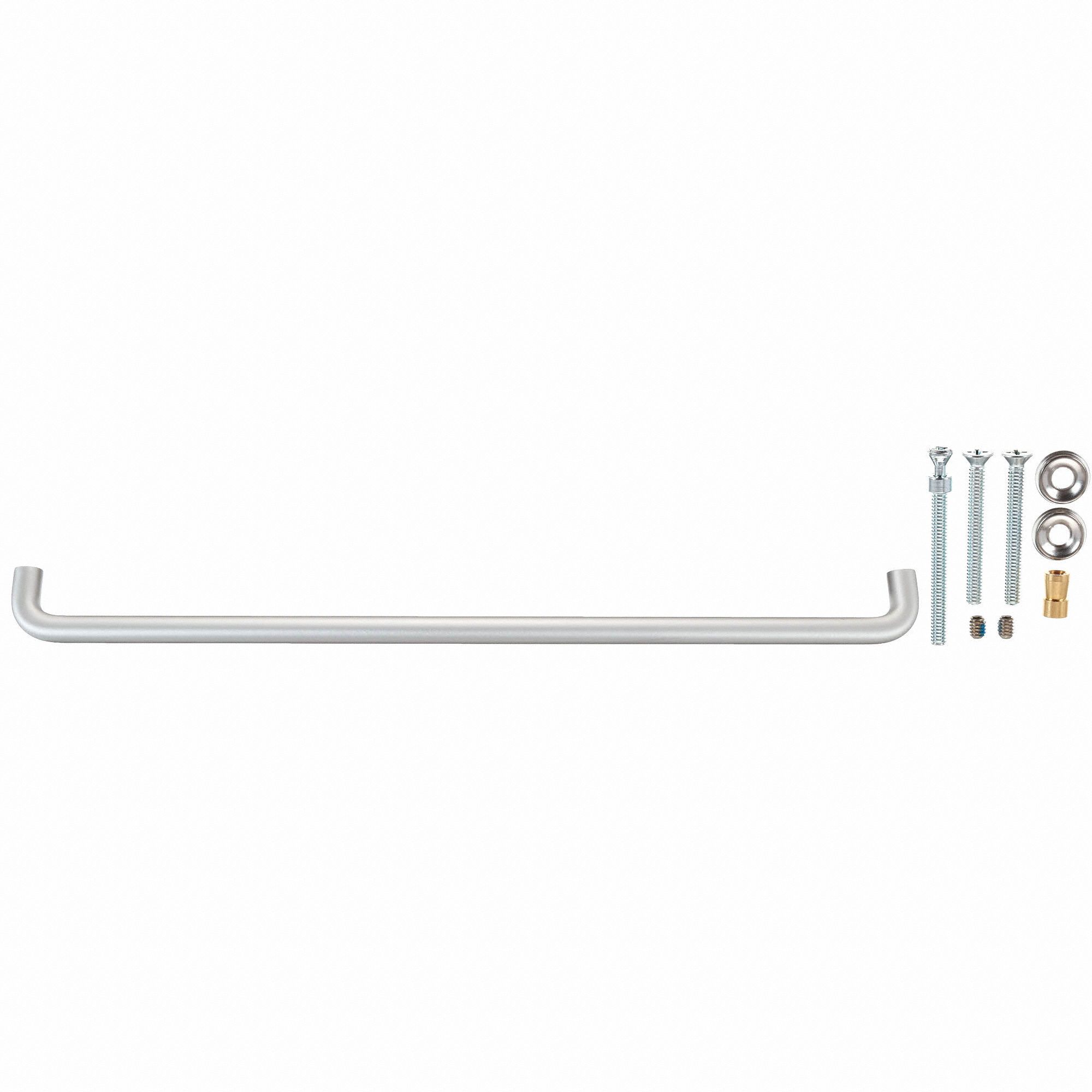 ROCKWOOD Aluminum Push Bar with Polished Finish, Silver; Hardware ...