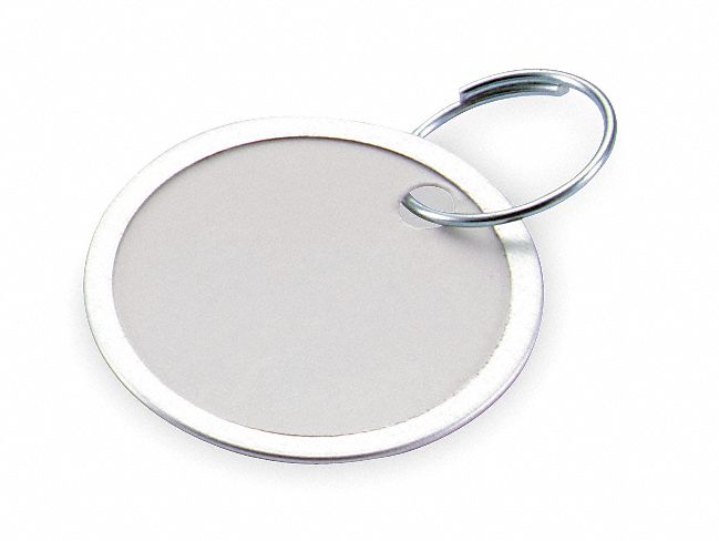 1-1/4" x 1-1/4" Round, Paper Blank Key Tag, White; PK25 - Grainger