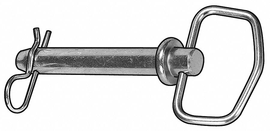 GRAINGER APPROVED Detent Steel Hitch Pin, 1541 Grade, 5/8" Pin Dia ...
