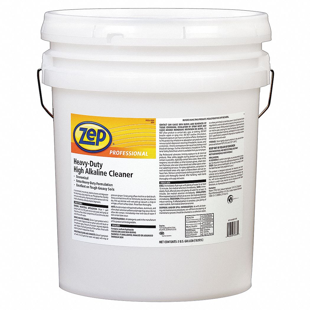 ZEP PROFESSIONAL, Water Based, Bucket, Heavy Duty High Alkaline Cleaner ...