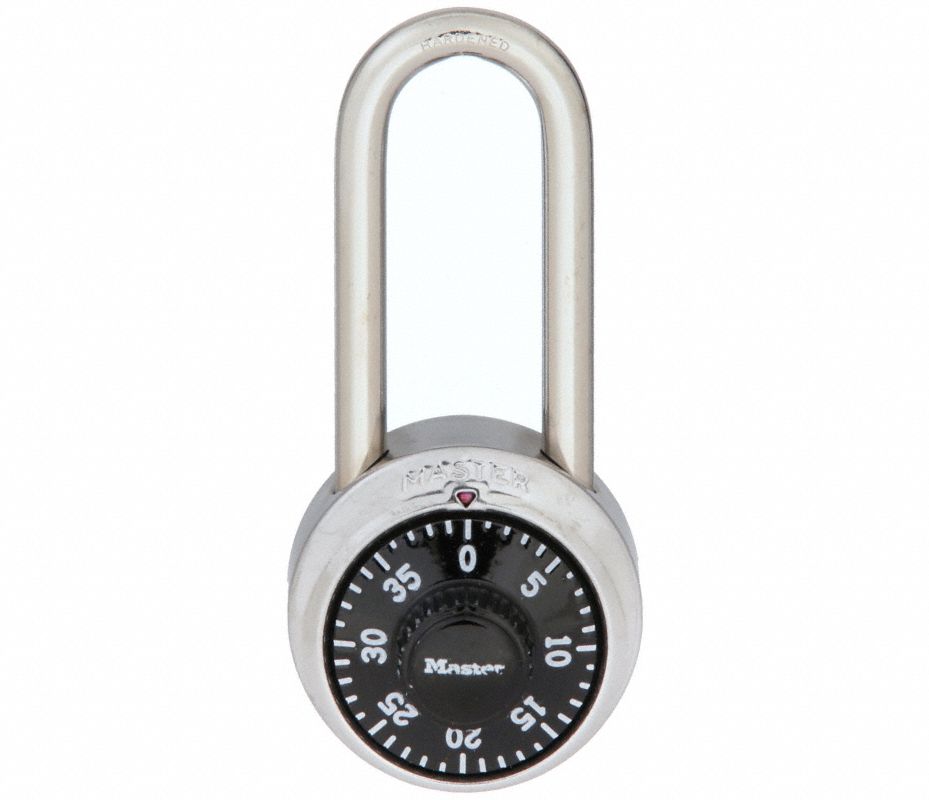 MASTER LOCK Candado de Combinación, Acero Inoxidable, Plateado, Cromado, Redonda, 3/4", 1-7/8 ...