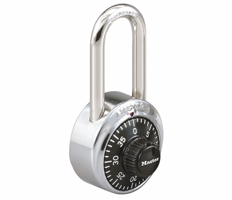 MASTER LOCK Candado de Combinación, Acero Inoxidable, Plateado, Cromado, Redonda, 3/4", 1-7/8 ...