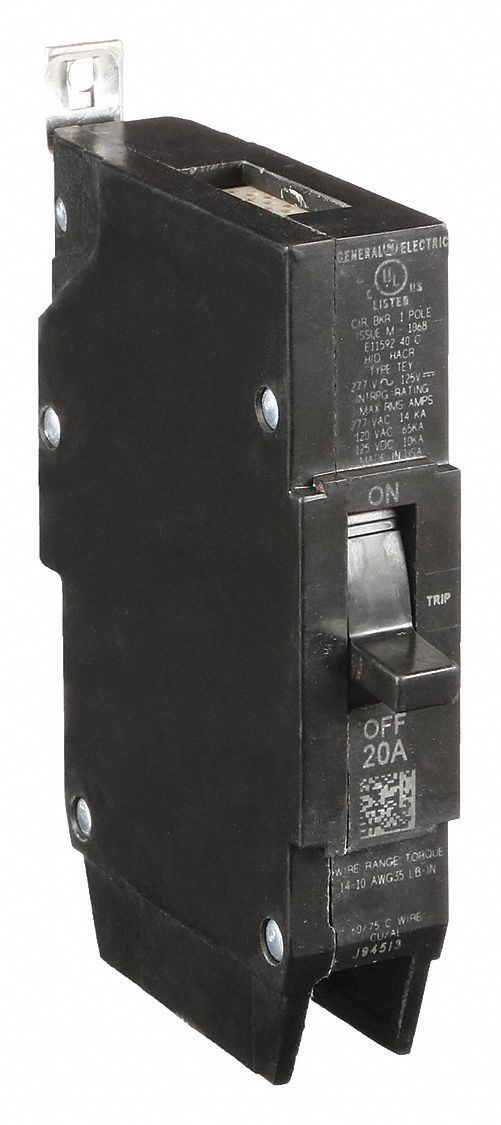 GE, 20 A Amps, 14kA at 277V AC, Molded Case Circuit Breaker - 3HXC1|TEY120 - Grainger
