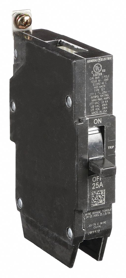 GE, 25 A Amps, 14kA at 277V AC, Molded Case Circuit Breaker - 3HXC2|TEY125 - Grainger