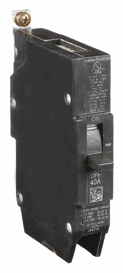 GE, 40 A Amps, 14kA at 277V AC, Molded Case Circuit Breaker - 3HXC5|TEY140 - Grainger