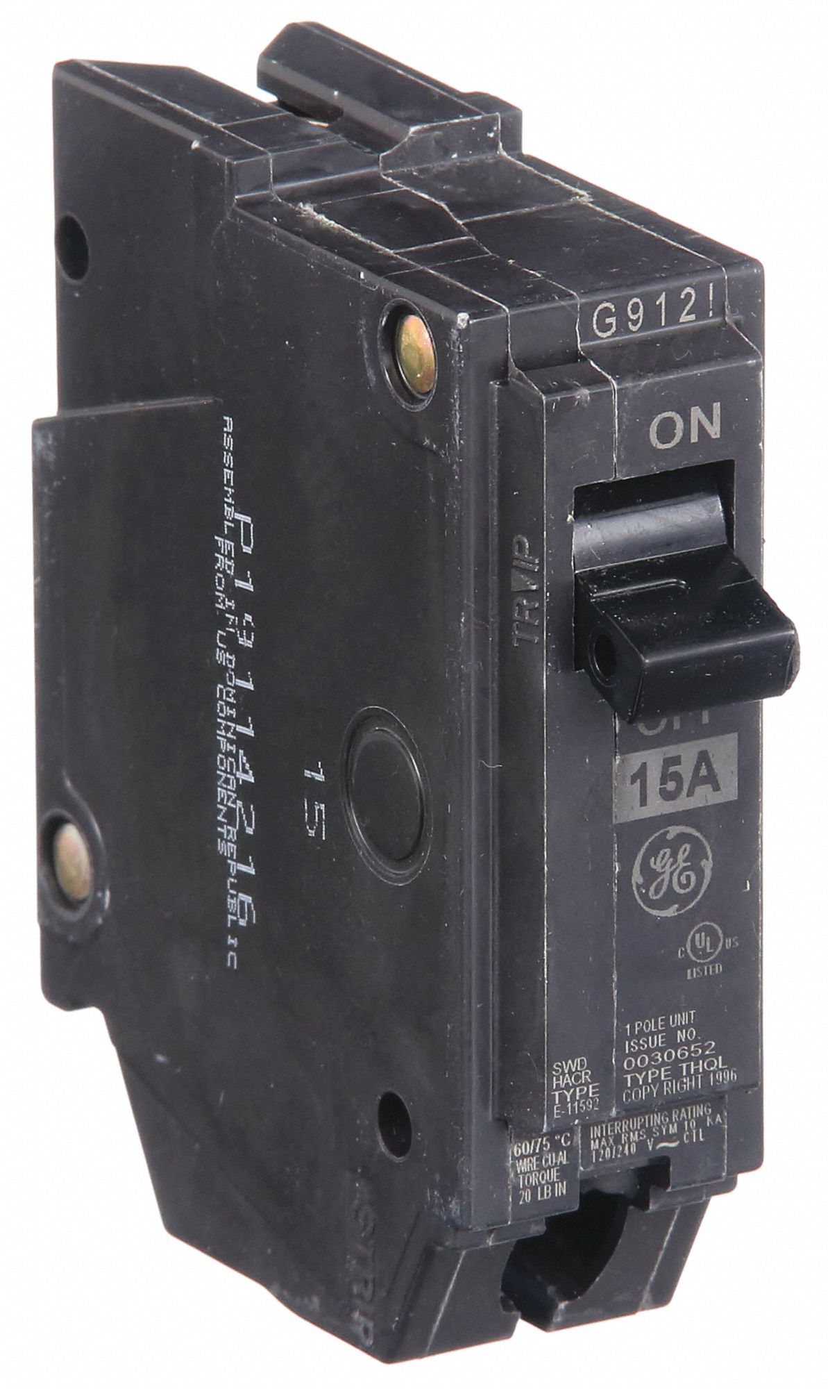 GE, THQL, 15 A, Miniature Circuit Breaker - 3HXH4|THQL1115 - Grainger