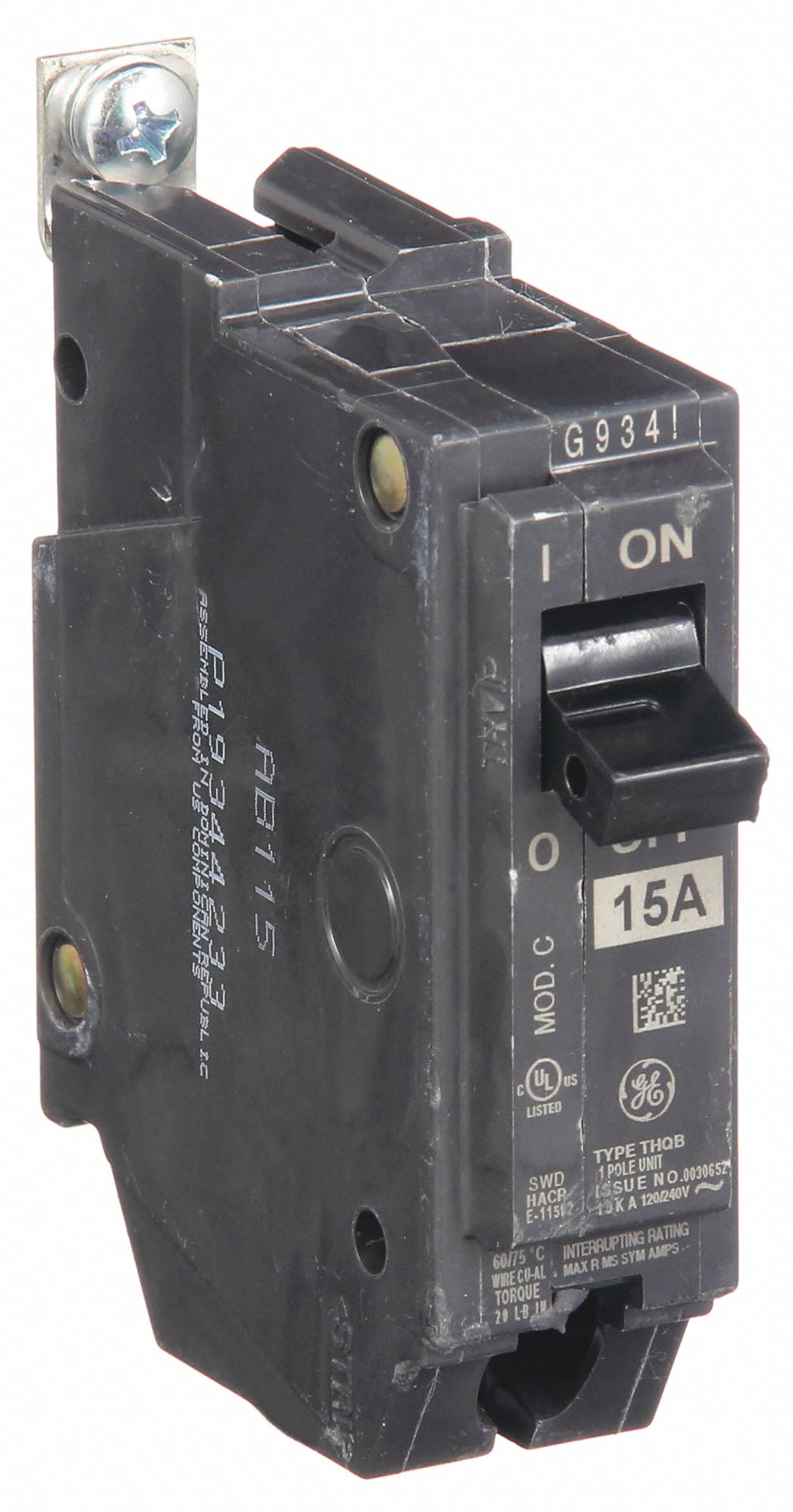 GE, THQB, 15 A, Miniature Circuit Breaker - 3HXR3|THQB1115 - Grainger