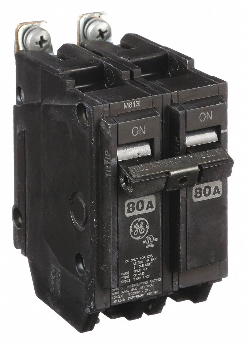 GE, THQB, 80 A, Miniature Circuit Breaker - 3HXV9|THQB2180 - Grainger