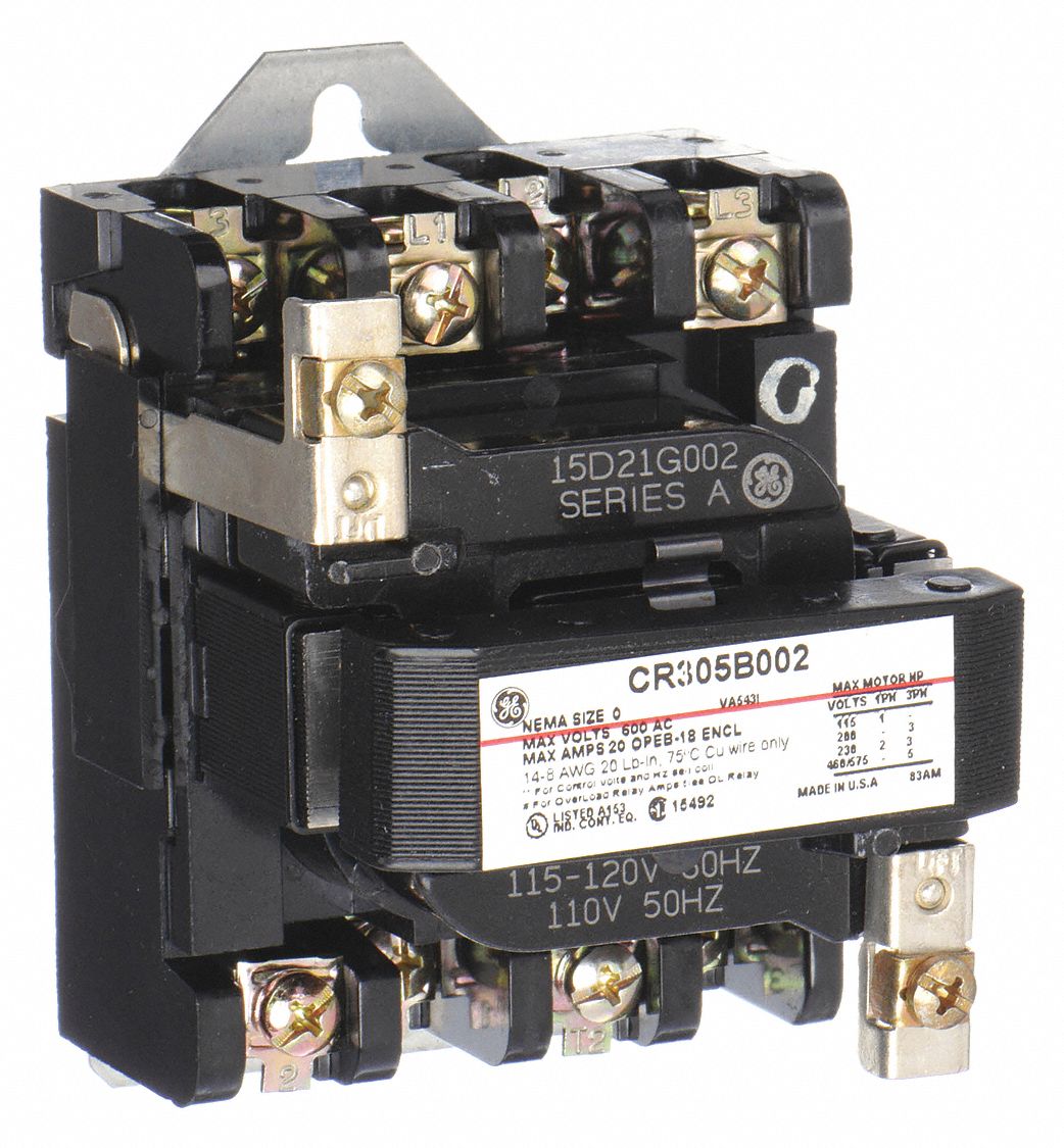 GE, Non-Reversing, 3 Poles, NEMA Magnetic Contactor - 3HXY4|CR305B002 ...