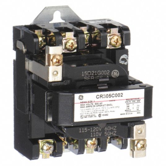 GE, Non-Reversing, 3 Poles, NEMA Magnetic Contactor - 3HXY5|CR305C002 ...