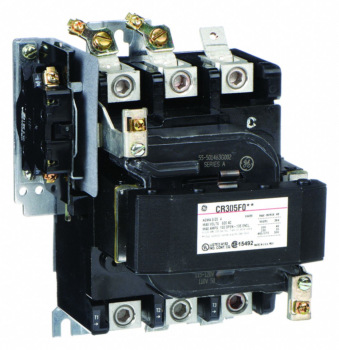 GE, Non-Reversing, 3 Poles, NEMA Magnetic Contactor - 3HXY8|CR305F002 ...