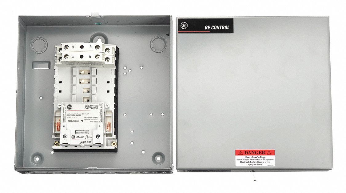 GE, 4 Poles, 277V AC, Lighting Magnetic Contactor - 3HYA4 ...