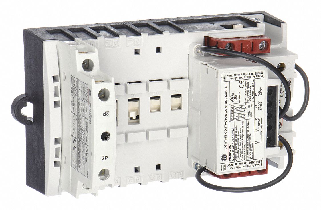 GE, 2 Poles, 120V AC, Lighting Magnetic Contactor - 3HYD7|CR463M20NJA ...