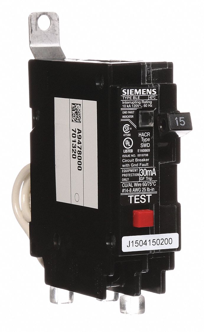 15 A Amps, 120V AC, Miniature Circuit Breaker - 3HZL4|BE115 - Grainger