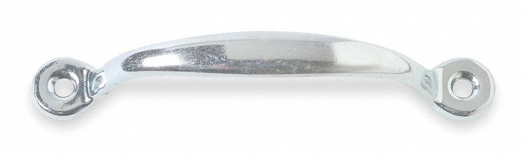 Pull Handle with Bright Zinc Finish, Silver; Hardware Included - Grainger