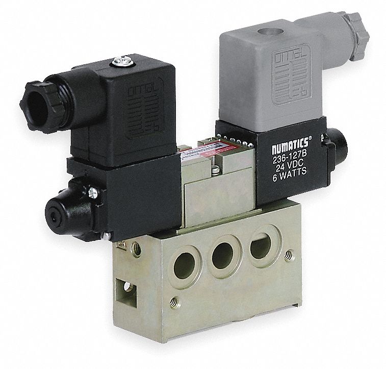 24V DC, Four-Way / Two-Position, Solenoid Air Control Valve - 3JCH2|031SS4004060T61 - Grainger