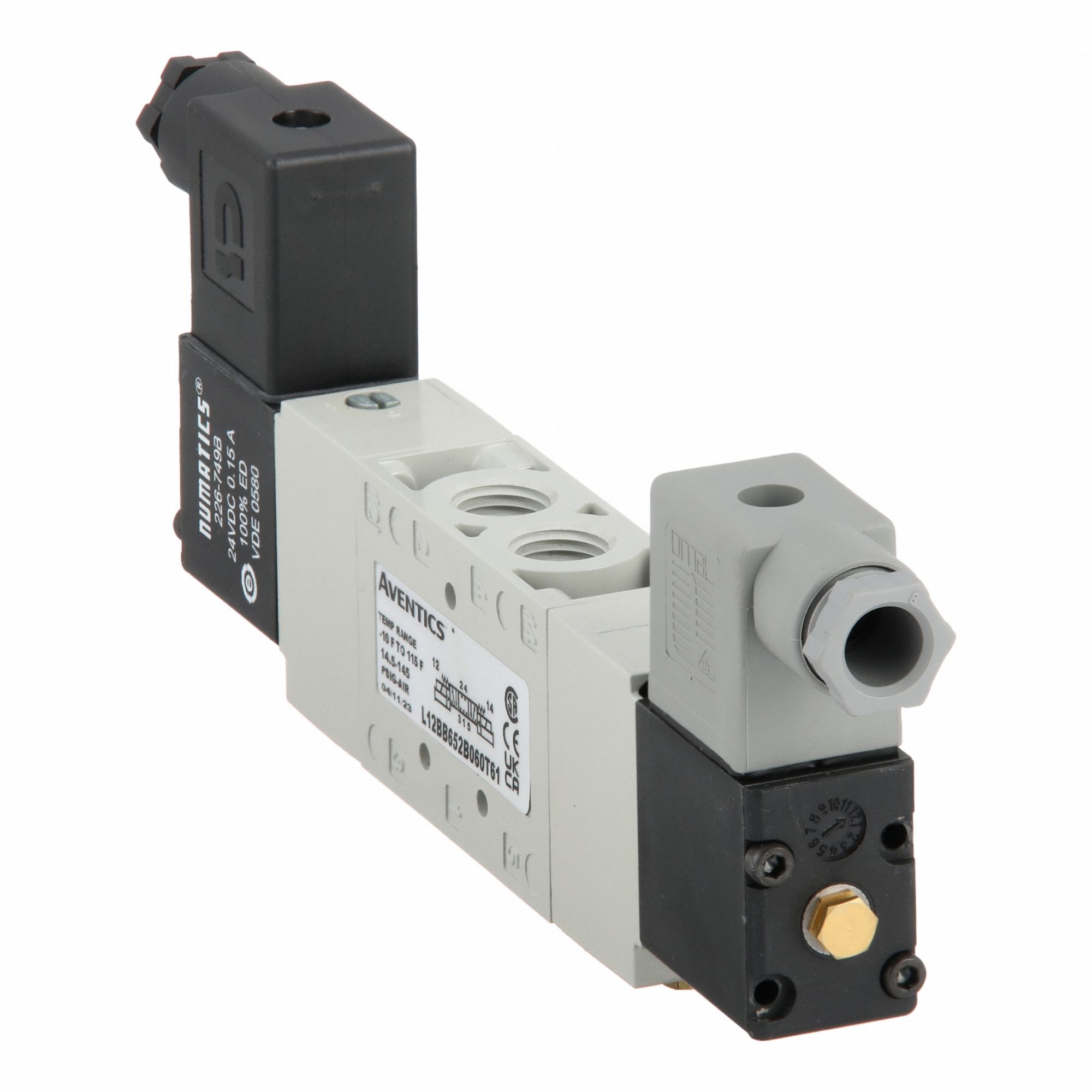 AVENTICS, Series L1, Double Solenoid, Solenoid Air Control Valve - 3JCN9|L12BB652B060T61 - Grainger