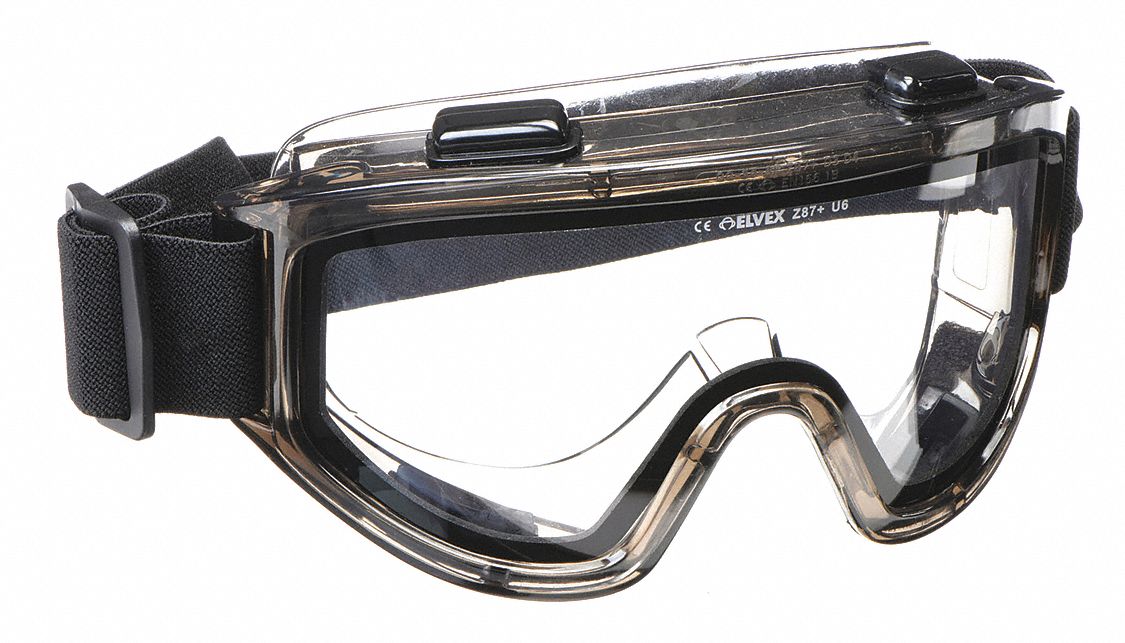 ELVEX, Clear Lens Color, Indirect, Protective Goggles - 3JMC7|GG-35-AF ...