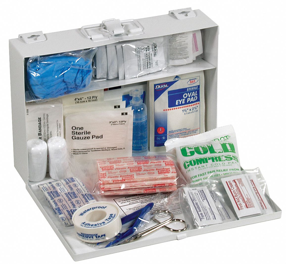 First Aid Kit, Kit, Steel, General Purpose, 25 People Served per Kit ...