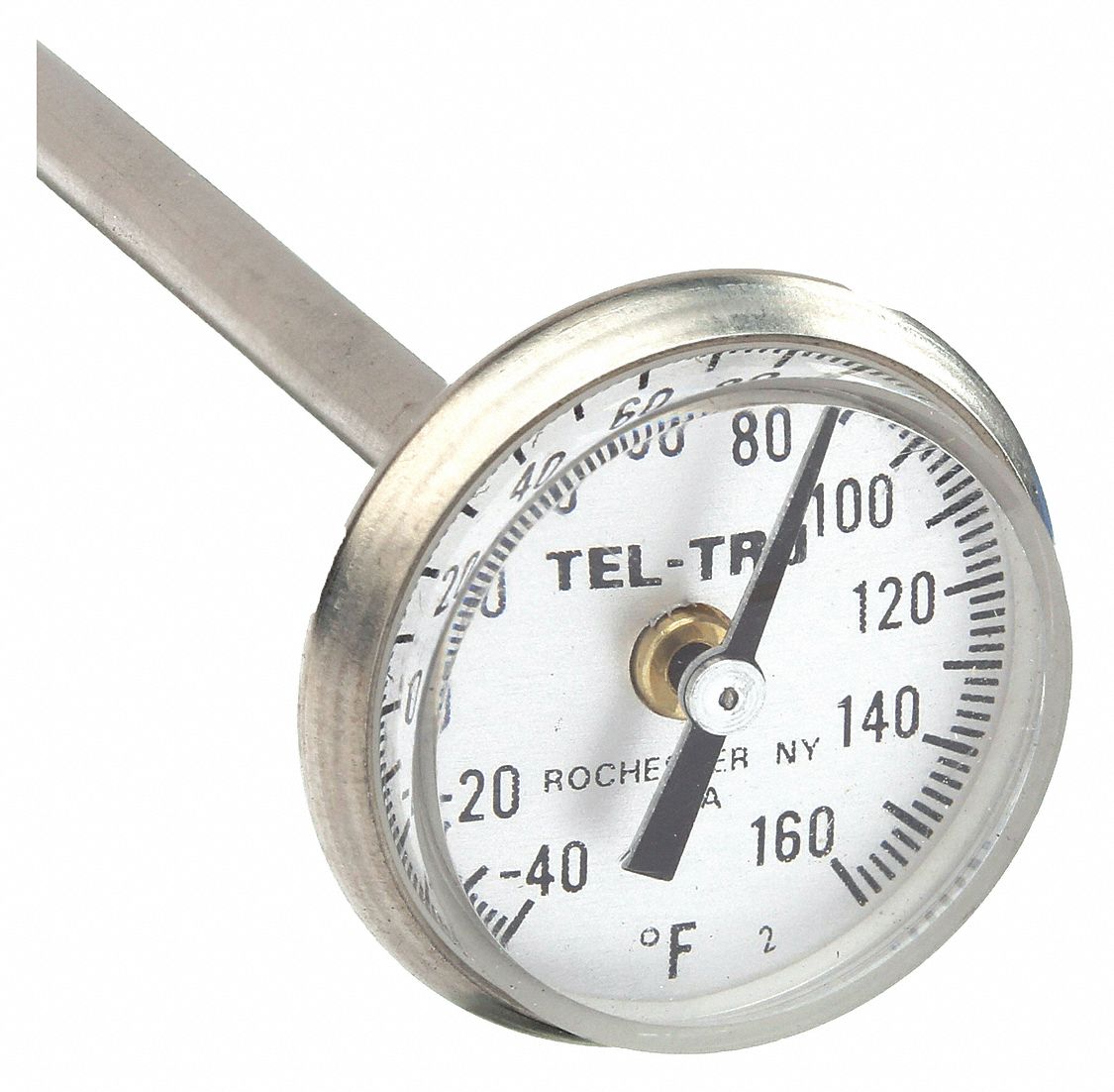 TEL-TRU, -40°F to 160°F, +/- 1% Accuracy, Dial Pocket Thermometer ...