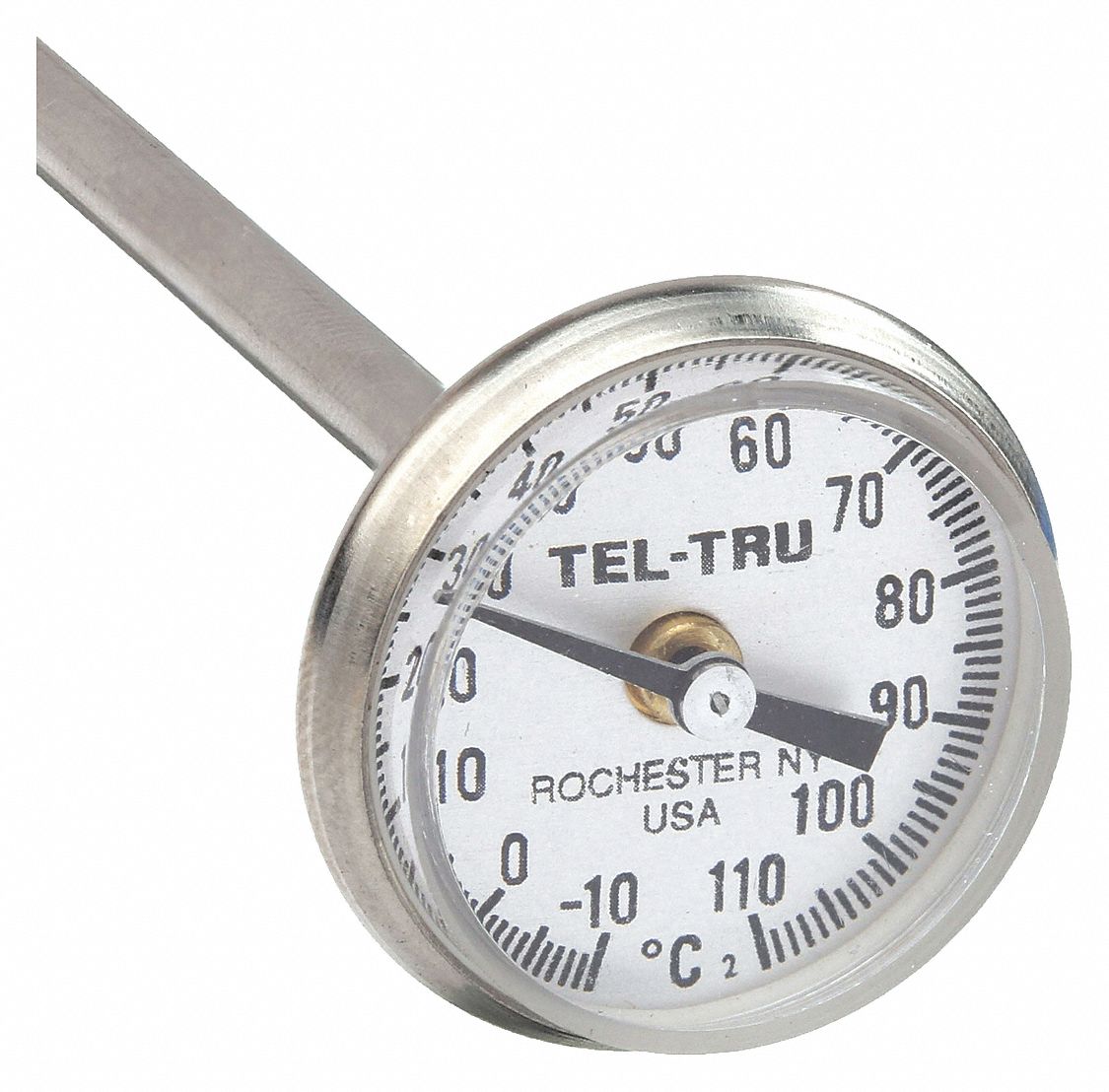 TEL-TRU, -10°C to 110°C, +/- 1% Accuracy, Dial Pocket Thermometer ...