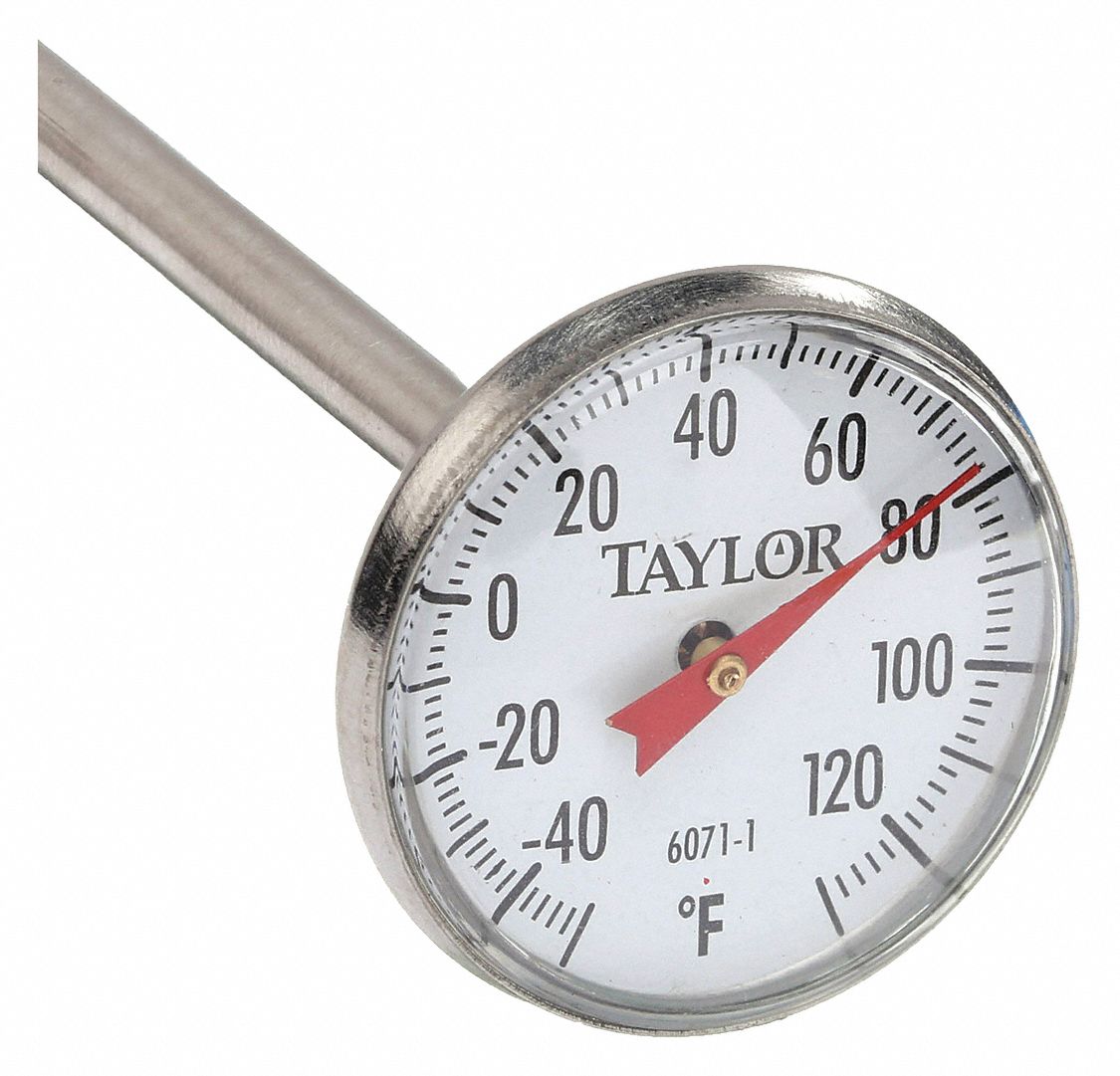 TAYLOR, 25°F to 125°F, +/- 1% Accuracy, Dial Pocket Thermometer - 3JPK2 ...