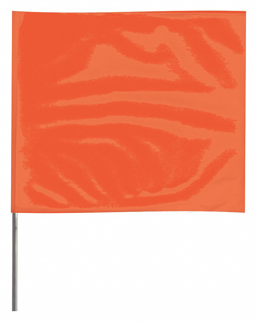 APPROVED VENDOR MARKING FLAG,18", GLO ORANGE,PVC,PK100 - Marking Flags ...