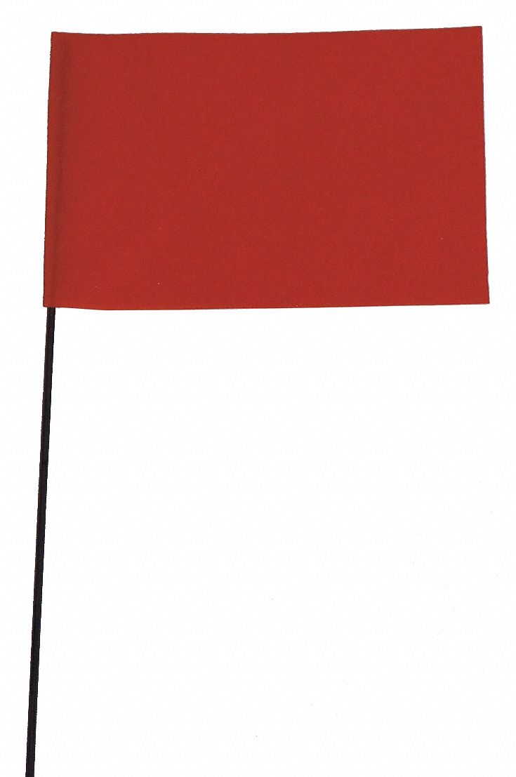 2 1/2 in x 3 1/2 in Flag Size (HxW), 36 in Staff Ht, Marking Flag ...