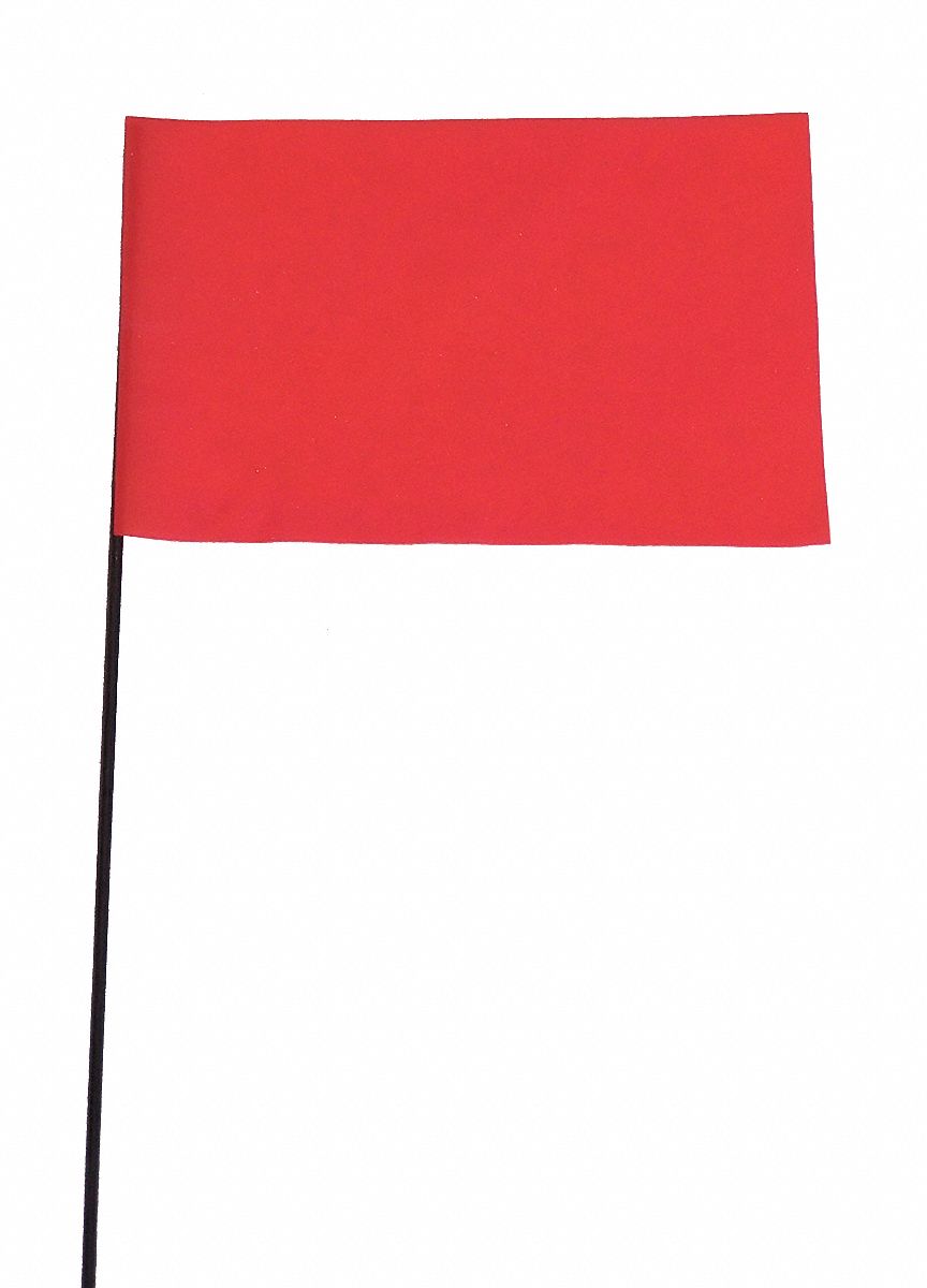 2 1/2 in x 3 1/2 in Flag Size (HxW), 36 in Staff Ht, Marking Flag ...