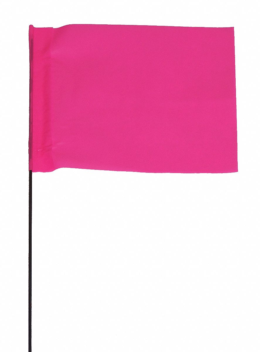 GRAINGER APPROVED Fluorescent Pink Marking Flag, 4 in Flag Height ...