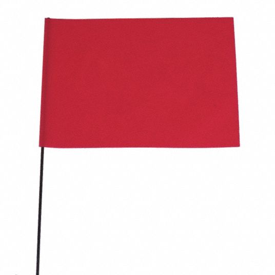 5 in x 8 in Flag Size (HxW), 36 in Staff Ht, Marking Flag - 3JVT3|3JVT3 ...