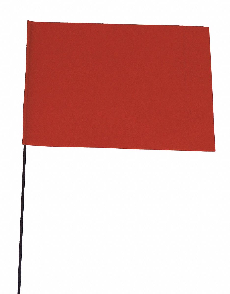 4 in x 5 in Flag Size (HxW), 30 in Staff Ht, Marking Flag - 3JVJ1|450W ...