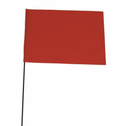 4 in x 5 in Flag Size (HxW), 36 in Staff Ht, Marking Flag - 3JVR1|3JVR1 ...